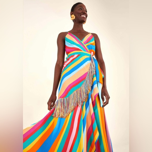 FARM Rio | Dresses | Farm Rio Striped Scarf Midi Dress | Poshmark